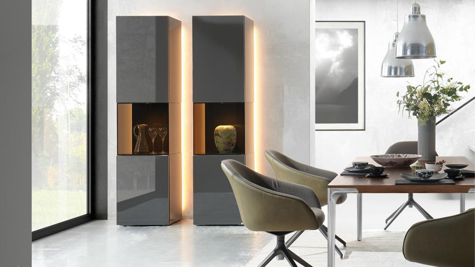 Hülsta Gentis: Schlafzimmer, Bad & Wohnzimmer Möbel im Holz-Lack-Leder-Mix – Moebel Staude